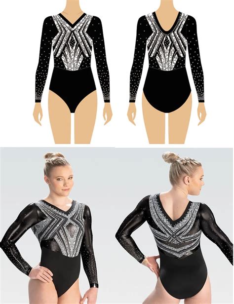 Custom Wholesale Performance Gymnastic Leotard Long Sleeve V Neck Stand