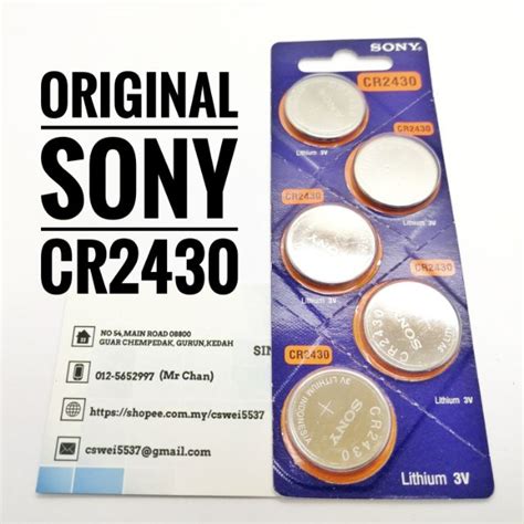 Original Sony Battery CR2430 Lithium 3V . Made in Indonesia. Use before ...
