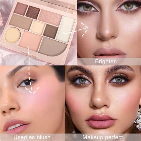 Paleta De Sombra De Ojos Todo En Uno Con Espejo 10 Colores Altamente