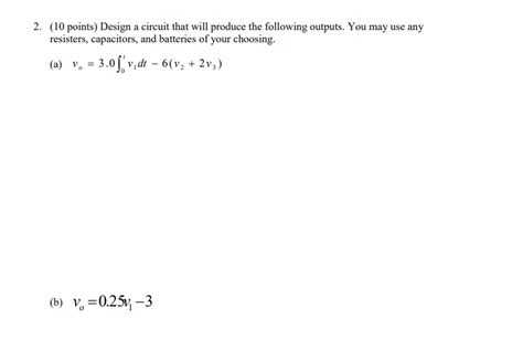 solved 2 10 points design a circuit that will produce the