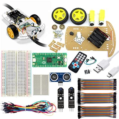 Buy Iduino Diy Line Following Robot Car Kit Compatible With Raspberry Pi Pico H Headers Soldered