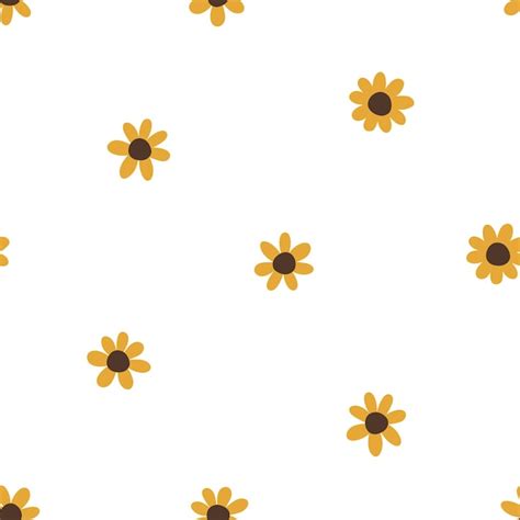 Premium Vector Seamless Pattern With Yellow Daisies