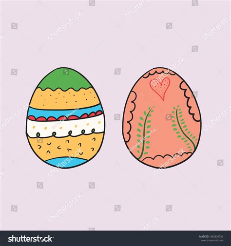 Eggs Painting Ester Color Hand Draw Stock Vector Royalty Free Shutterstock