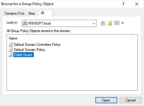 Configuring The GPO To Enforce Folder Guard Settings On The Network