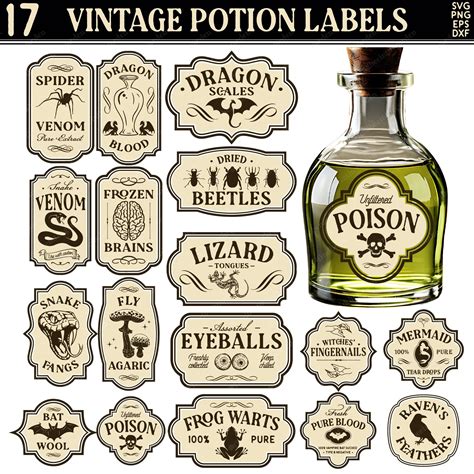 Halloween Potion Label Svg Apothecary Label Svg Bottle Label Svg Jar Label Svg Halloween Svg