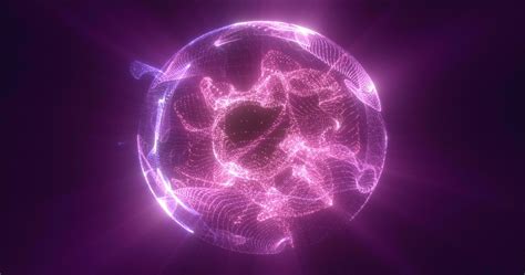 Abstract Purple Energy Particle Sphere Glowing Electric Magical