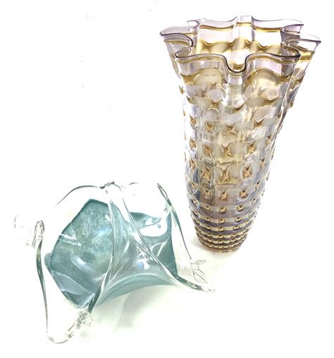 Lot 2pc Art Glass Bowl And Vase