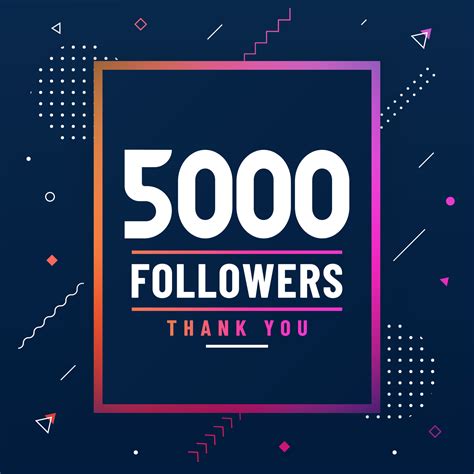Thank You 5000 Followers 5K Followers Celebration Modern Colorful