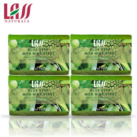 Buy Lass Naturals Aloe Vera 9 Herbs Soap Pack Of 4 Best Price