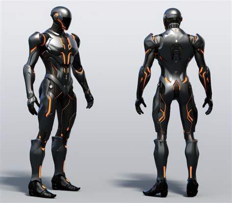 Premium Ai Image Futuristic Scifi 3d Game Character Desig Cyborg