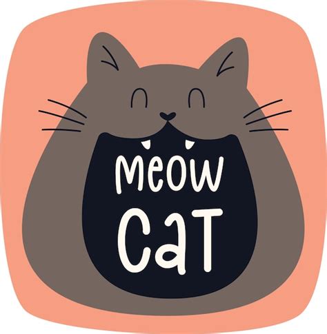 Premium Vector Meow Cat Sticker