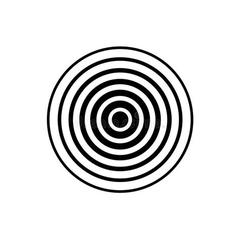 Circle Wave Sound Icon Black Effect Pulse Isolated On White Background Signal Radar Pattern