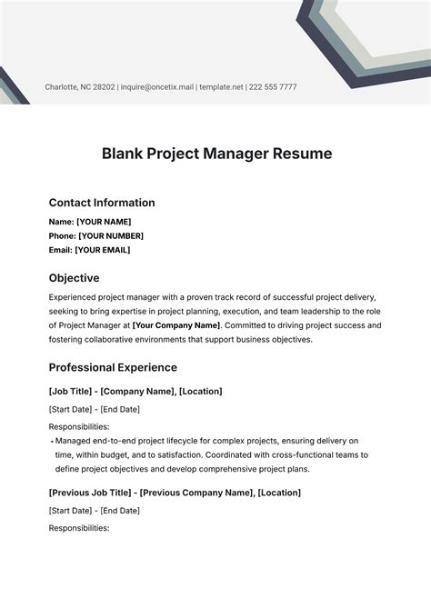 Free Blank Cv Templates To Edit Online And Download