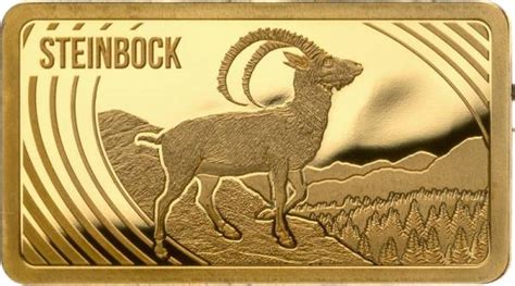 Goldbarren Rückkehr der Wildtiere Steinbock 2022 Münzenversandhaus