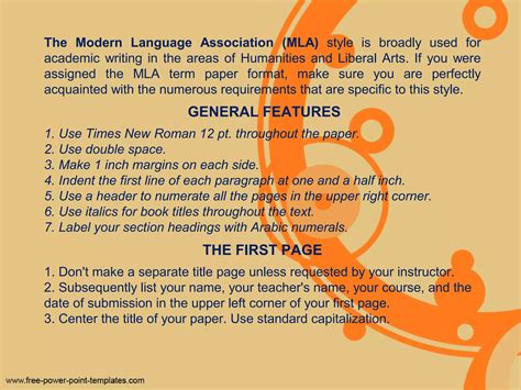 Mla Term Paper Format PPT