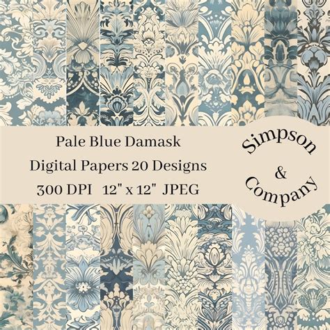 Damask Digital Paper Etsy