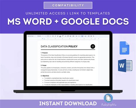 Data Classification Policy Template Probiztemplates