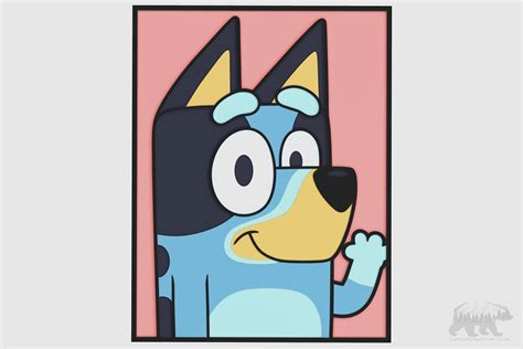 Portrait Of Bluey Layered Design For Cutting Lasercraftum