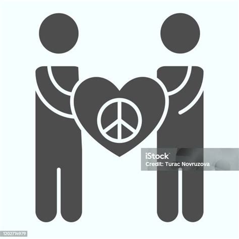 사랑과 평화 상징 단단한 아이콘을 들고 있는 사람들 반전 과 사랑 기호 벡터 그림 흰색에 격리 웹 및 응용 프로그램을 위해