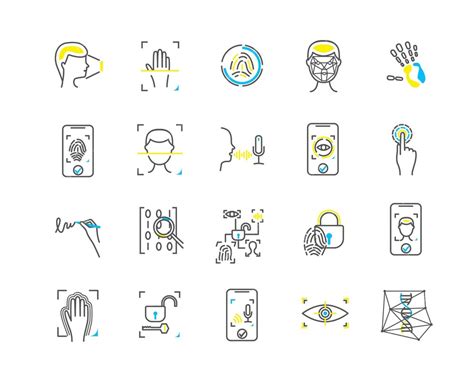 Premium Vector Biometric Authorization Color Icons