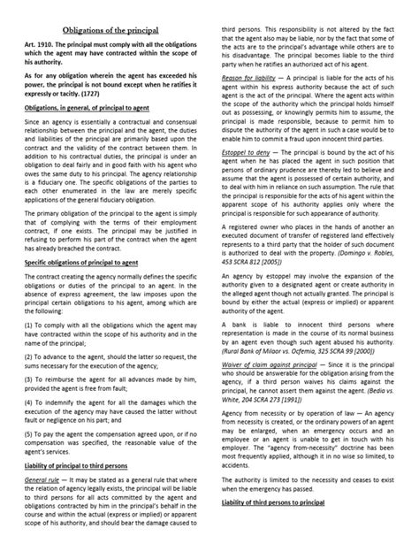 Atp Notes Arts 1910 1918 Pdf Law Of Agency Legal Liability