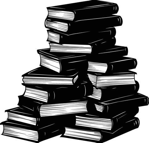 Pile Of Books Clip Art Black And White