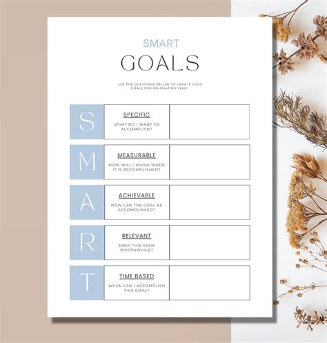 Smart Goals Tracker Instant Downloadable Pdf Etsy