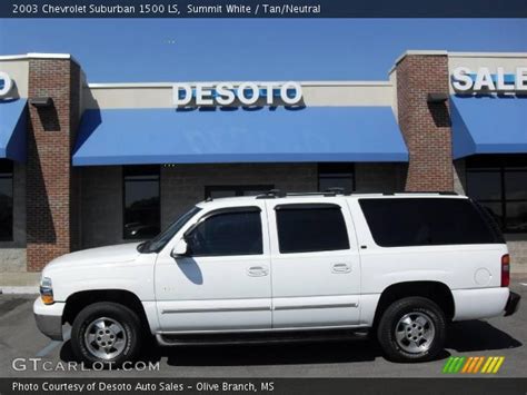 Summit White 2003 Chevrolet Suburban 1500 Ls Tan Neutral Interior