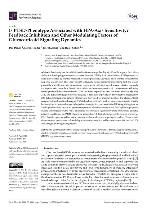 Pdf Is Ptsd Phenotype Associated With Hpa Axis Sensitivity Feedback