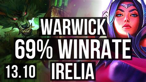 Warwick Vs Irelia Top 16214 69 Winrate Dominating Kr Master