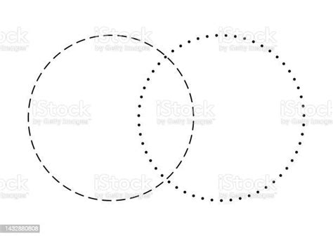Venn Diagram Blank Merge Two Dash Line And Dotted Line Circles Chart