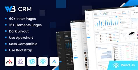 W3crm React Redux Customer Relationship Management Admin Template By Dexignzone