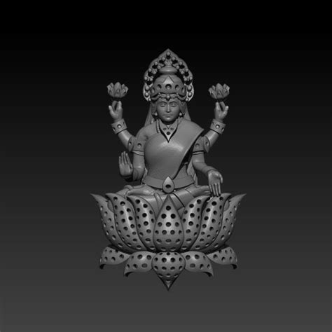 Diamond Kamal Phool Laxmi Murti 3d Model Using Jewlery Designer Cad Wala