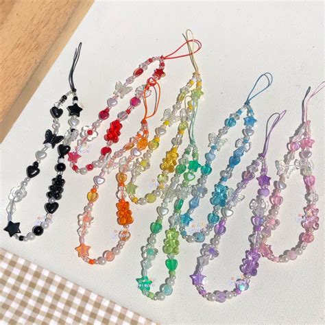 Jual Blossom Phone Strap Couple Tersedia Banyak Warna Merah Jingga Kuning Hijau