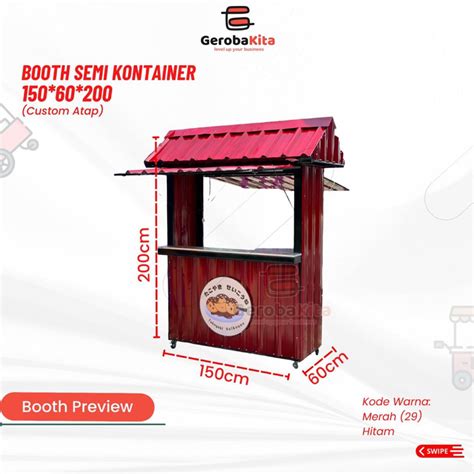 Jual Booth Semi Container 150x60x200 Custom Atap Shopee Indonesia