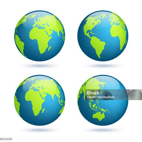 Ilustración De Globo Terráqueo Conjunto De Mapas Del Mundo Planeta Con