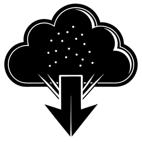 Vector Design Cloud Data Downloading Silhouette For Technology And