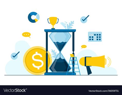 Time Management Business Strategy Working Fast Vector Image