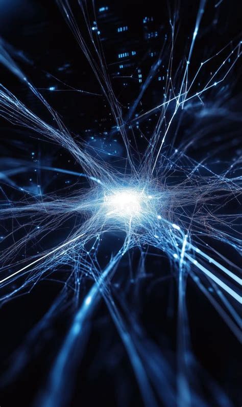 glowing blue digital neural network illustrating connectivity and