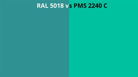 Ral 5018 Vs Pms 2240 C Ral Colour Chart Uk
