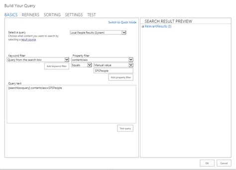 Enterprise Search People Result Source In Sharepoint 2013 Not
