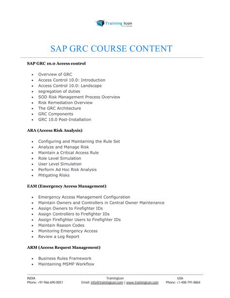 Sap Grc Online Training Pdf