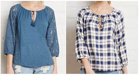 Blusa raglán escote y puños fruncido Patrones gratis