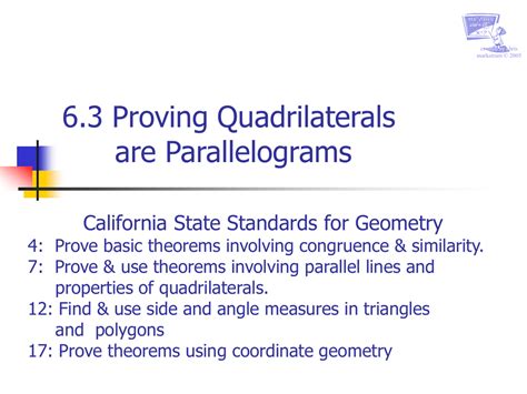 Proving Quadrilaterals Are Parallelograms Worksheets