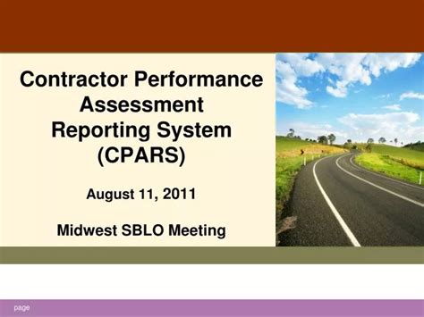 Ppt Contractor Performance Assessment Reporting System Cpars August 11 2011 Midwest Sblo