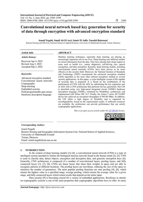 Convolutional Neural Network Based Key Generation For Security Of Data Through Encryption With