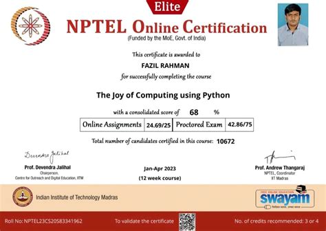 Fazil Rahman Z On Linkedin Python Nptel Computerscience