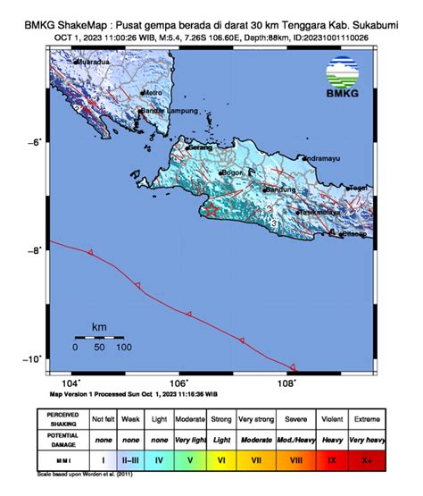 Gempa Bumi Guncang Sukabumi Dengan Kekuatan 54 Magnitudo