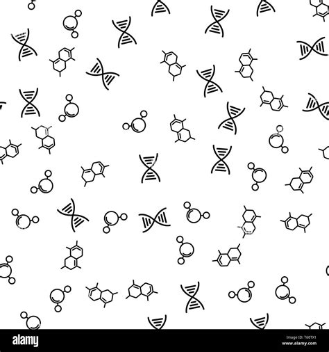 Molecule Model Outline Set Seamless Pattern Vector Stock Vector Image
