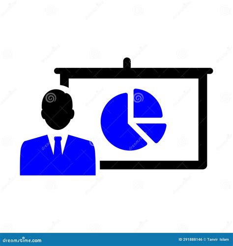 Presenting Pie Chart Report Icon Stock Vector Illustration Of Presentation Chart 291888146
